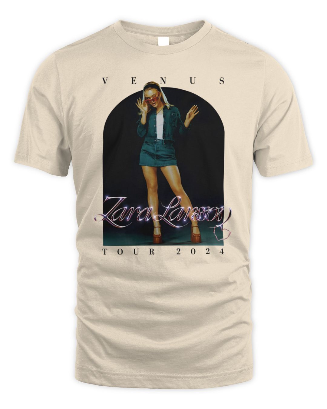 Zara Larsson Uk & Eu 2024 Ecru Venus Tour Tee Shirt
