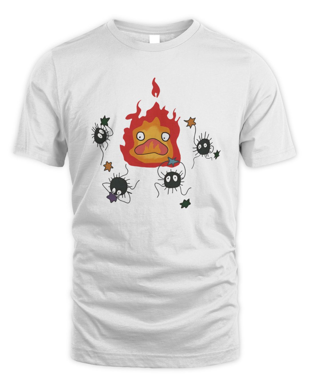 Fire Demon Calcifer and Soot Sprites T-Shirt