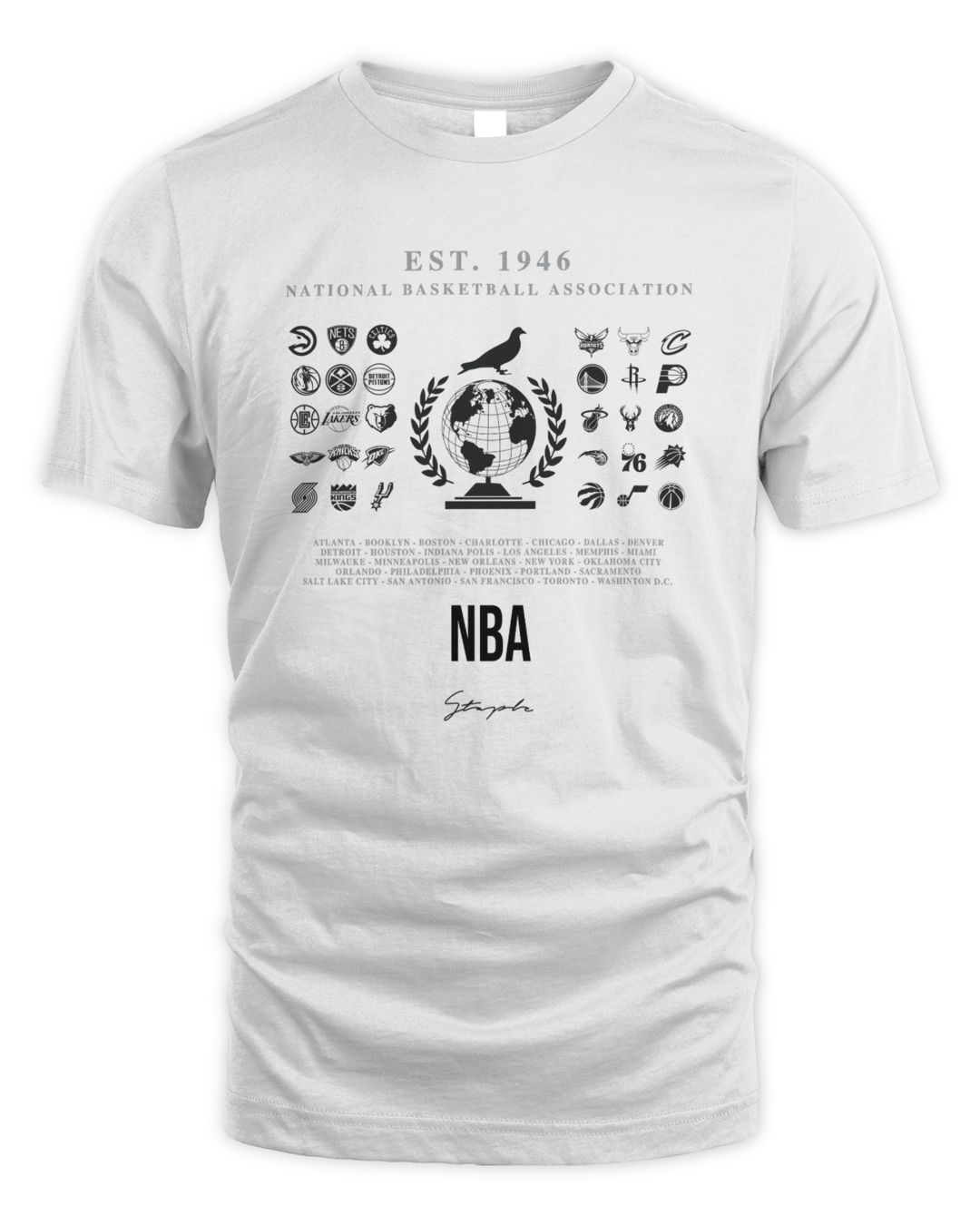 Men's NBA X Staple Cream All Teams Origins Tee Shirt
