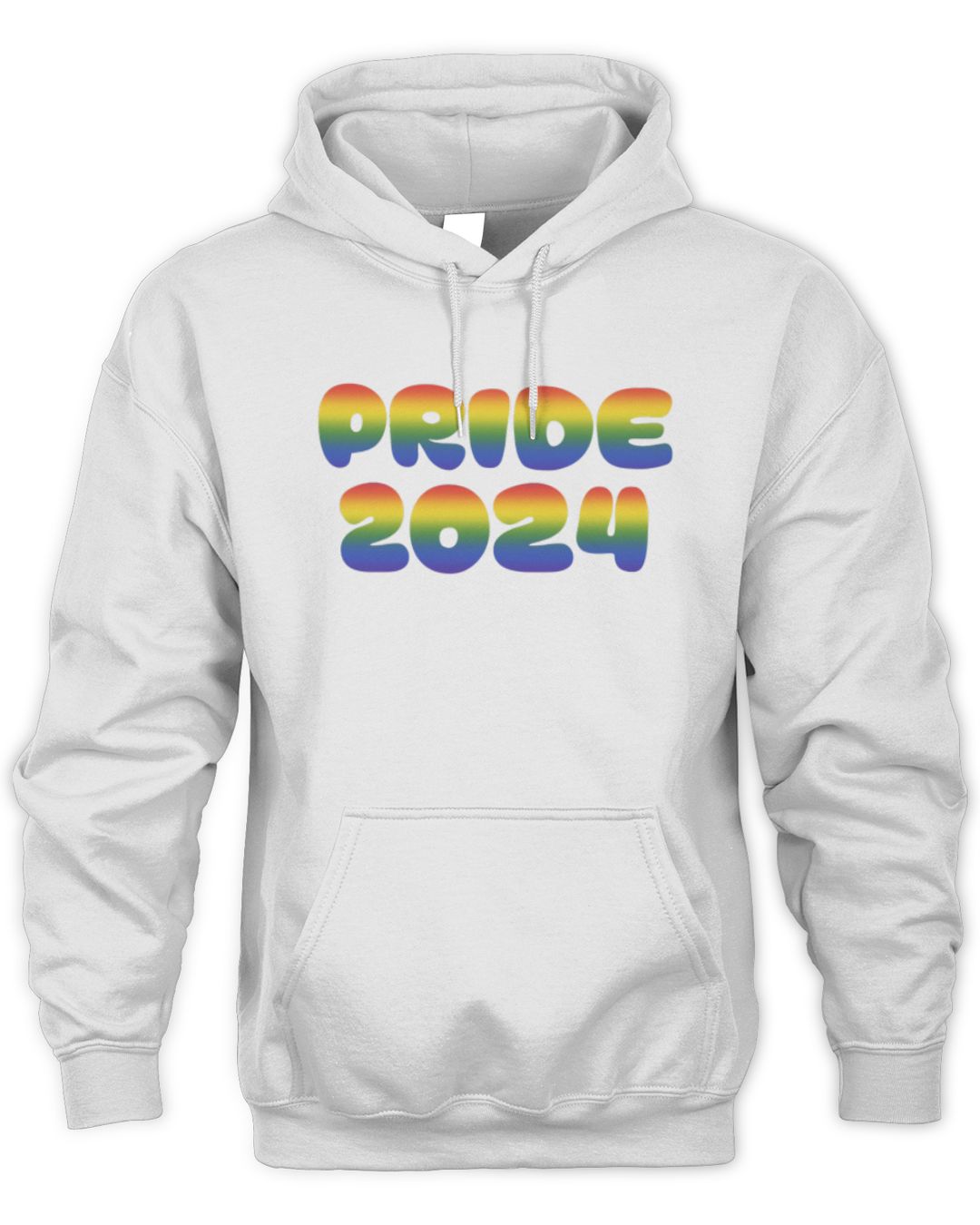 Gay Pride Merch Pride 2024 Bubble Hoodie White