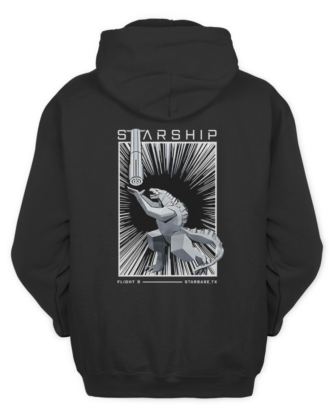 Spacex Merch Starship Flight 5 Hoodie Sweatshirt Black