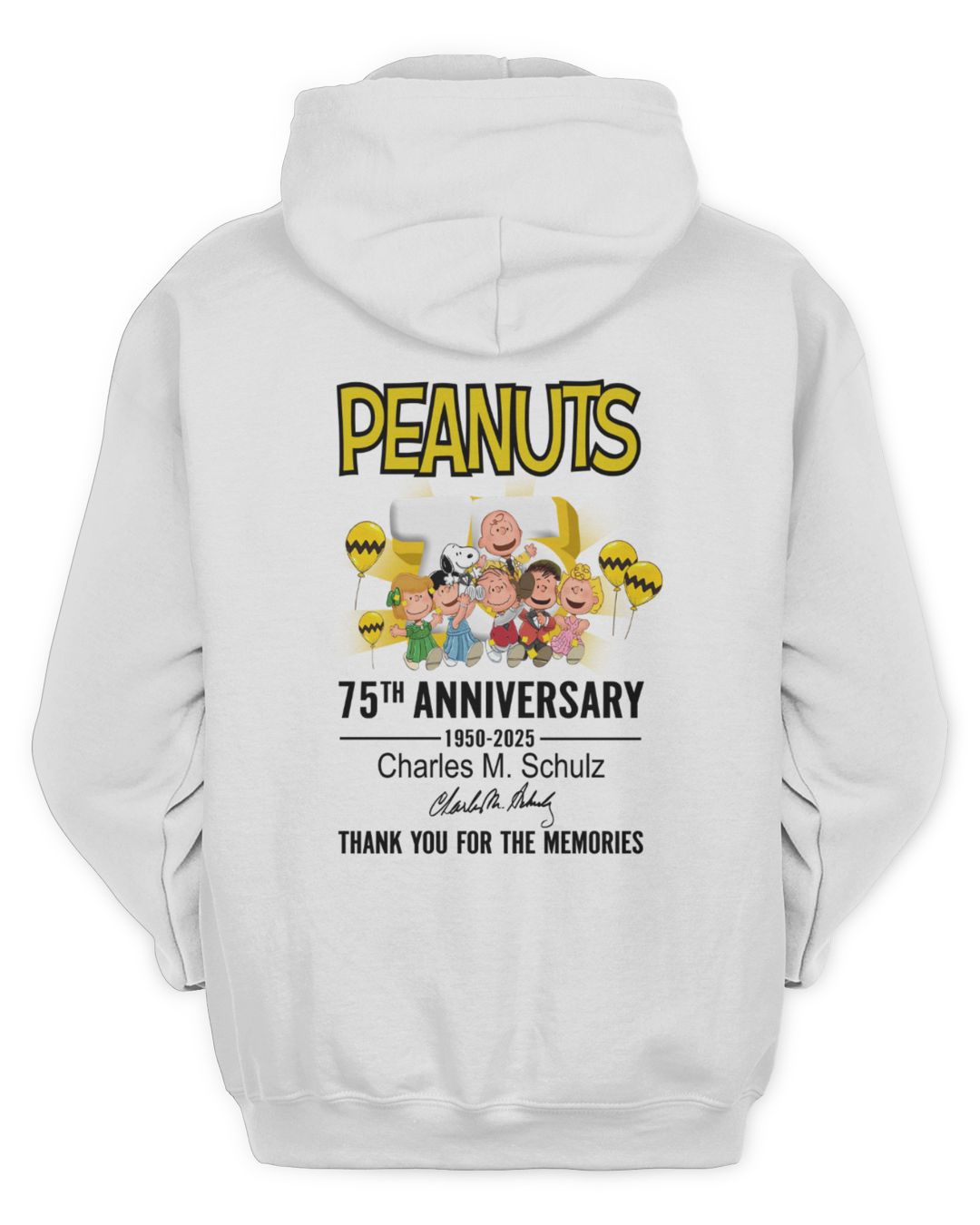 Snoopy Peanuts 75th Anniversary 1959-2025 Thank You Hoodie